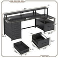 OTMCOOUCH Modern Computer Desk, 66'' Black Home Office Desk, 5 Drawers ...