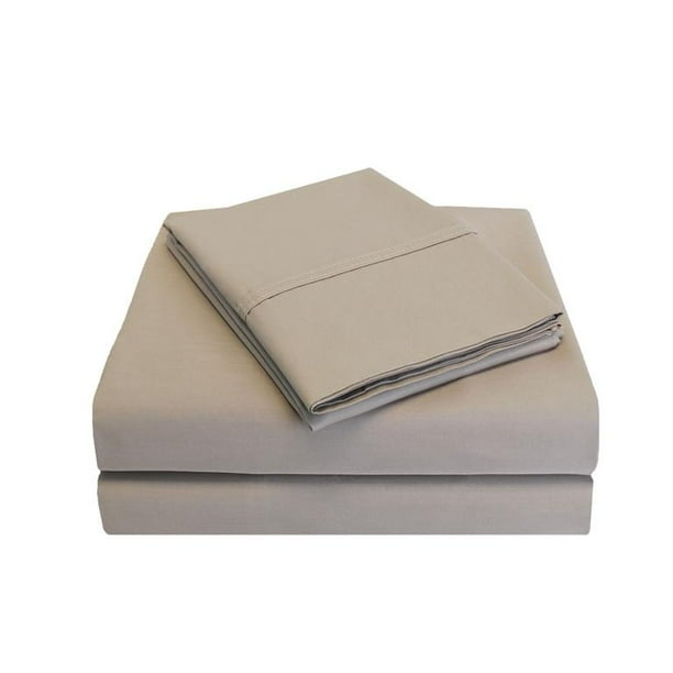 100% Cotton Percale Matte Finish Sheet Set Tan / Twin - Walmart.com ...