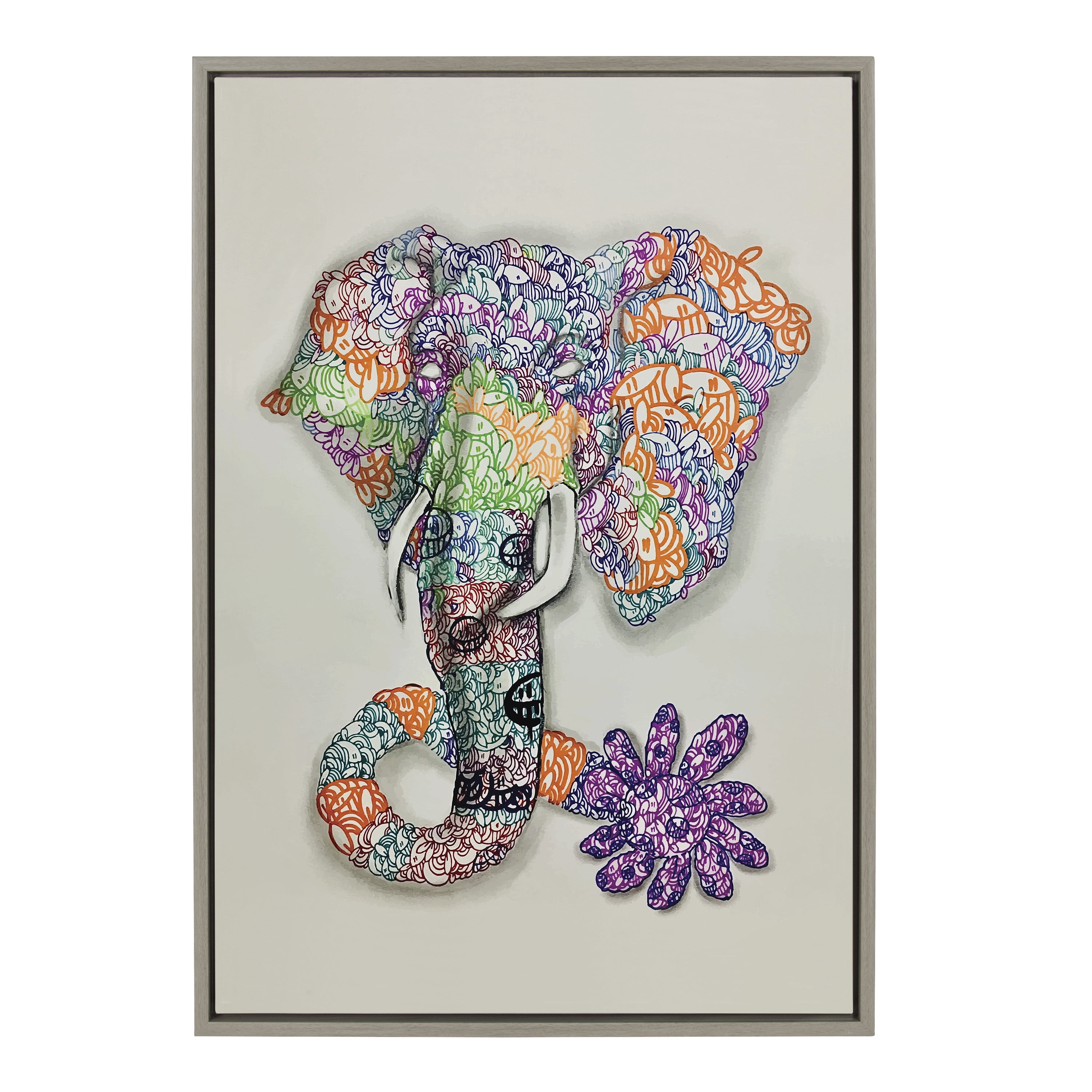 Kate and Laurel x Arm of Casso Collaboration Elephant Framed Canvas ...