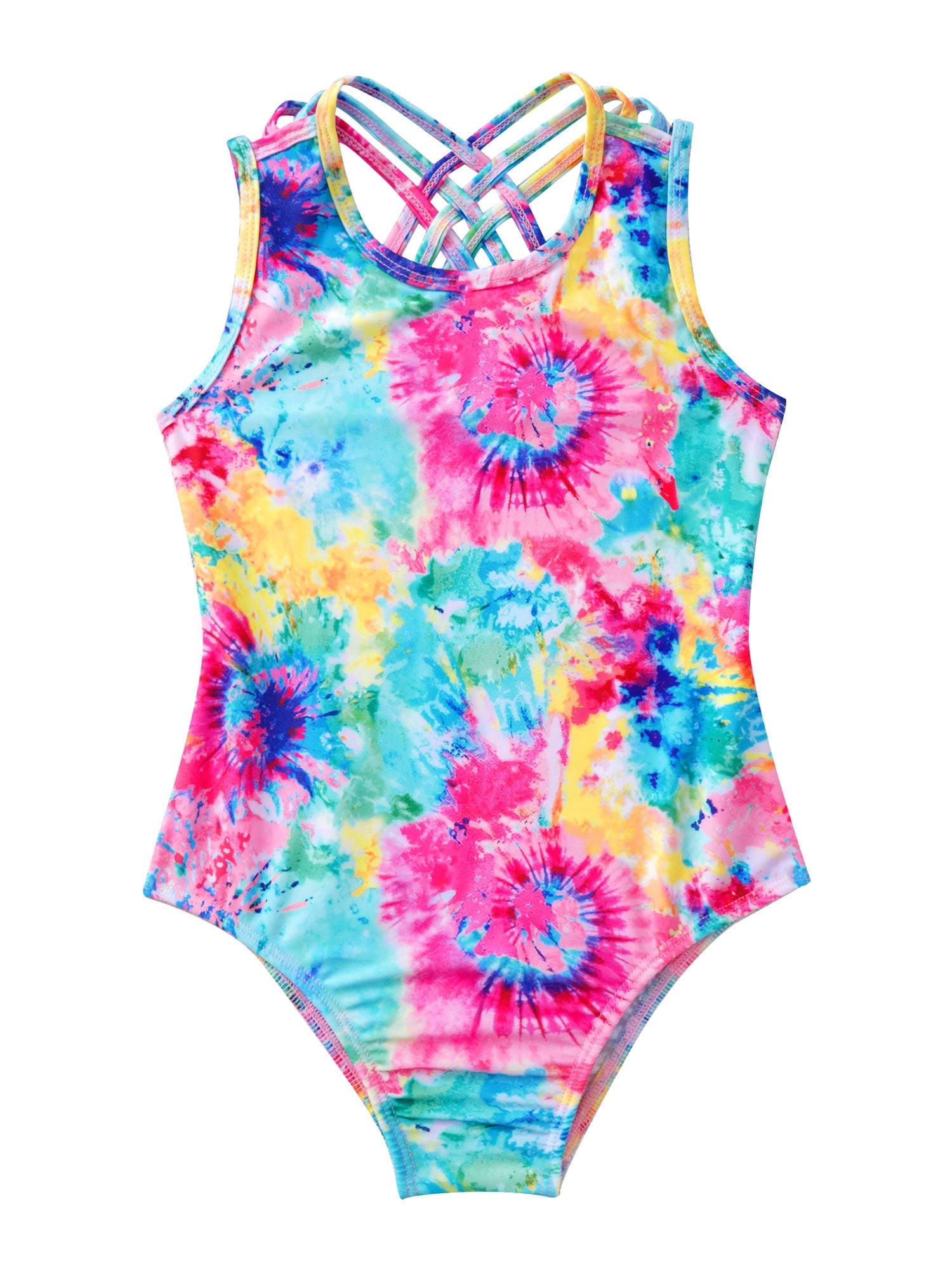 Alvivi Kids Girls One Piece Printed Swimming Costume Gymnastics Dance ...