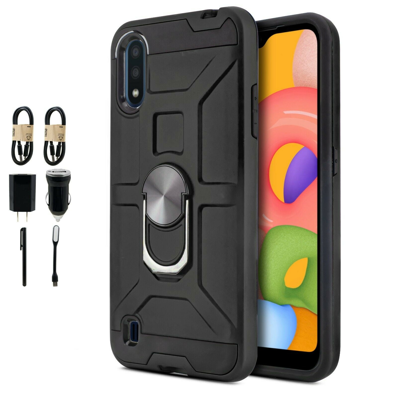 Value Pack + for Samsung Galaxy A01 015 Metal Case Hybrid Phone Case ...