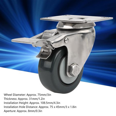 Sonew 3in Polypropylene Brake Universal Wheel 304 Stainless Steel ...