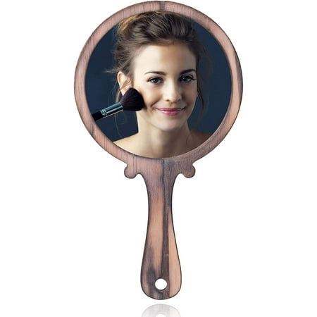 HDF Tabletop Handheld Mirrors Wooden 8 Inch Hand Mirror Compact Makeup ...