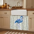 Blue Flamingo Cabinet Curtains 11"Wx13"L, Art Green Polka Dots Animals ...