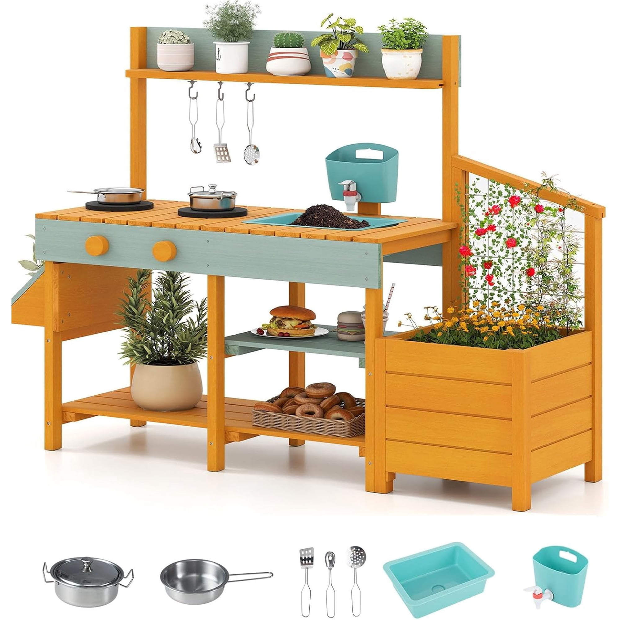 Click here for Olakids Infans Mud Kitchen  Kids Outdoor Wooden Ki... prices