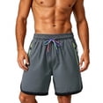 QSAWXQZ Men's Quick Dry Running Shorts with Zip Pockets Elastic Waist ...