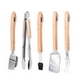 Jim Beam 5-Piece Barbecue and Grilling Tool Set, Heavy Duty ...