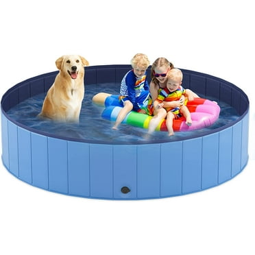 Plastic Dog Pool 37" x 24" Inches Rectangular Foldable Portable Outdoor ...