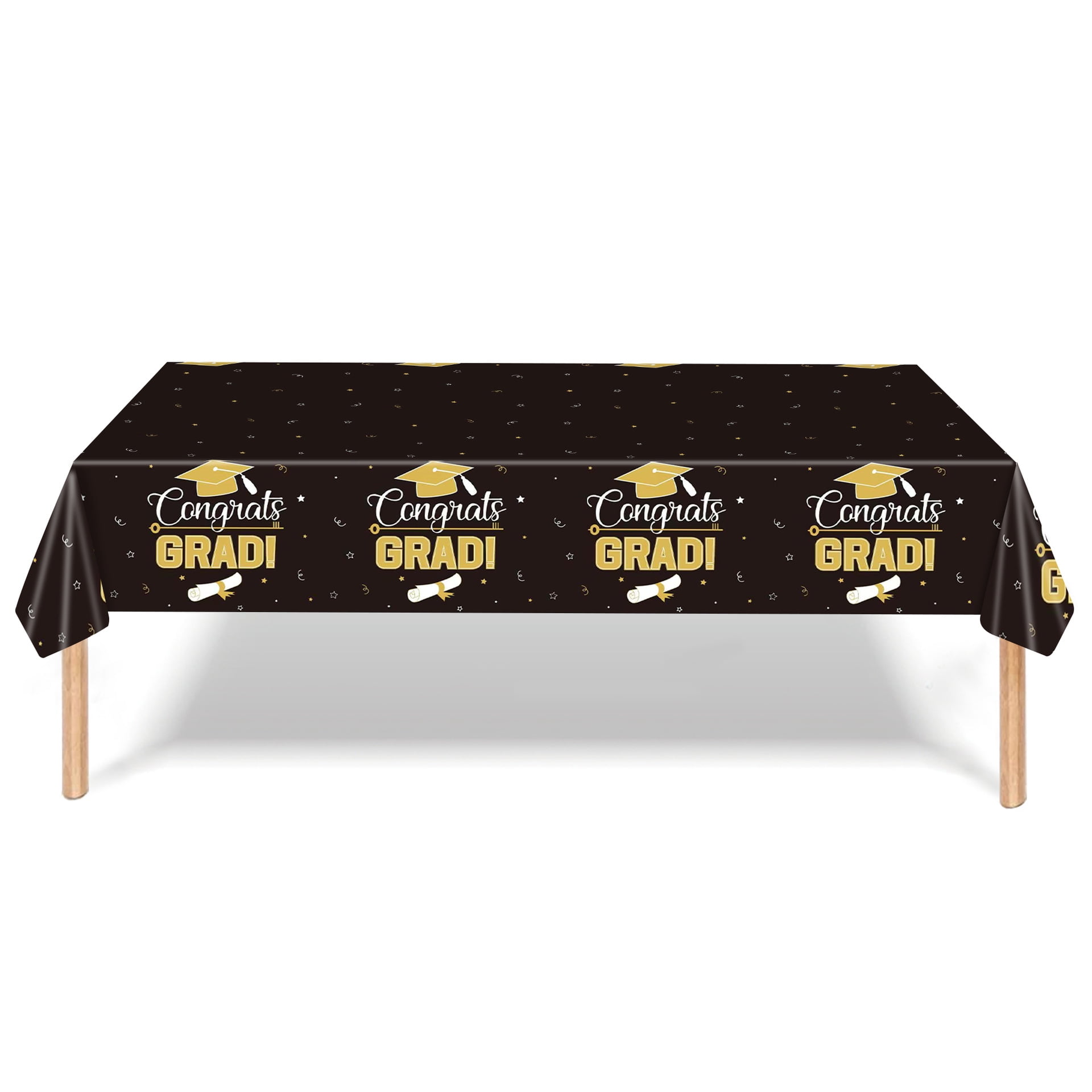 Graduation Tablecloths, 2 Pack Large Size Plastic 54"x108" Congrats ...