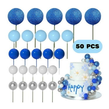 BlinkLLX 108 Pcs Balls Cake Topper DIY Cupcake Insert Foam Balloons for ...
