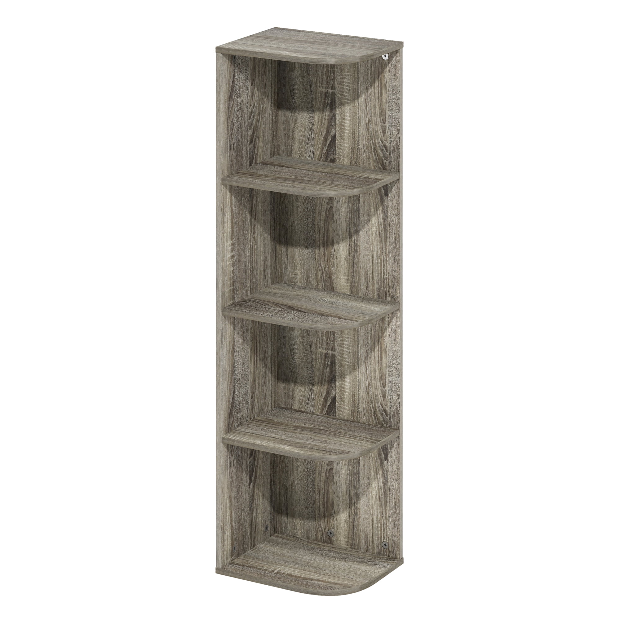 Furinno Pasir 4-Tier Corner Open Shelf Bookcase, French Oak - Walmart.com