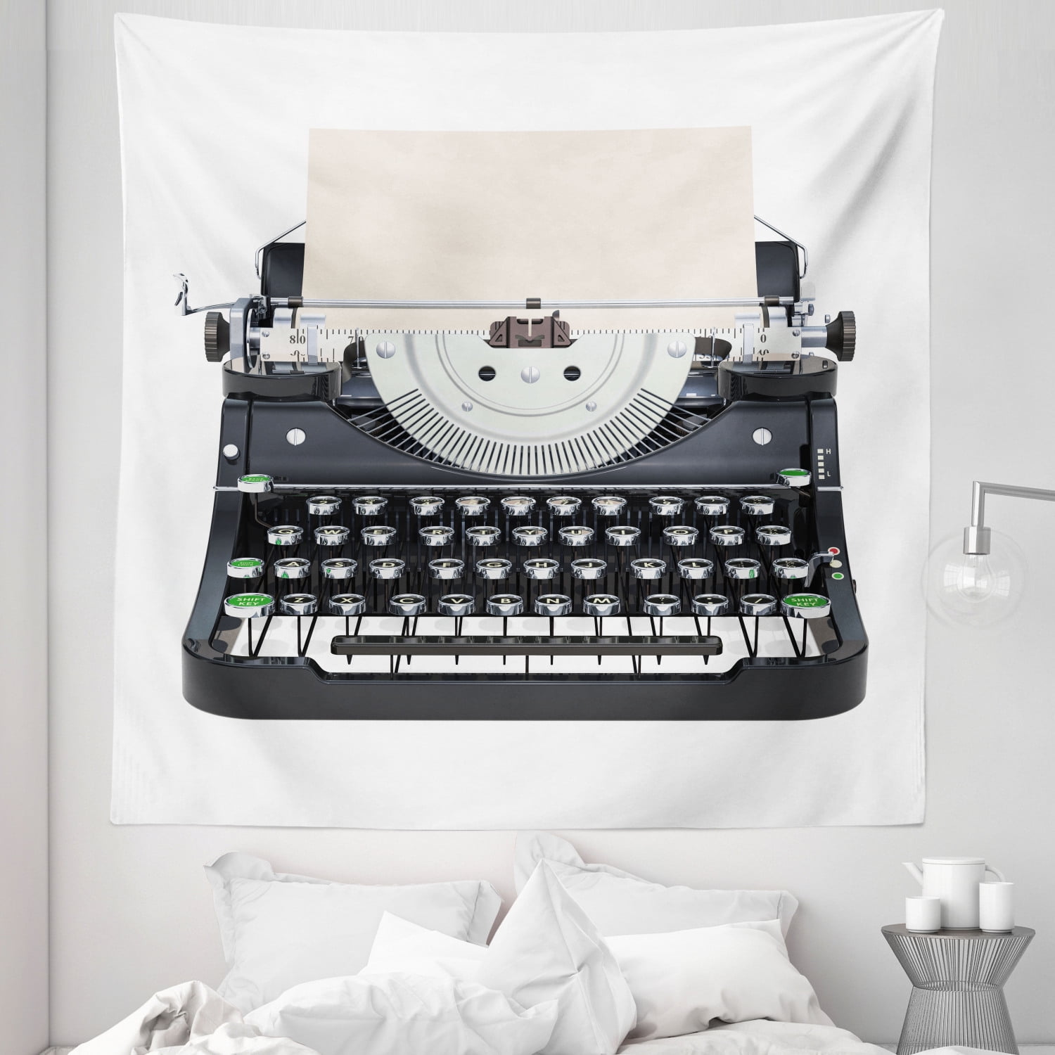 Typewriter Tapestry, Nostalgic Illustration of Old Mechanical Keyboard ...