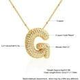 Z ZACHÉ Bubble Initial Necklace 18K Gold Plated - Dainty Cubic Zirconia ...