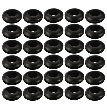 30pcs Wire Protective Grommets Black Rubber 8mm Double Sided Grommet ...