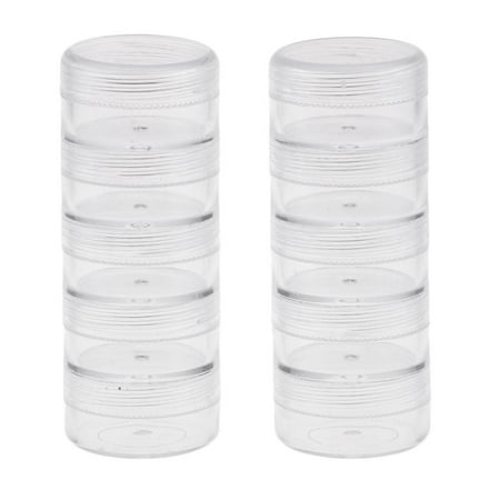 2 Set 5 Layers Stackable Interlocking Screw Containers Storage Box ...