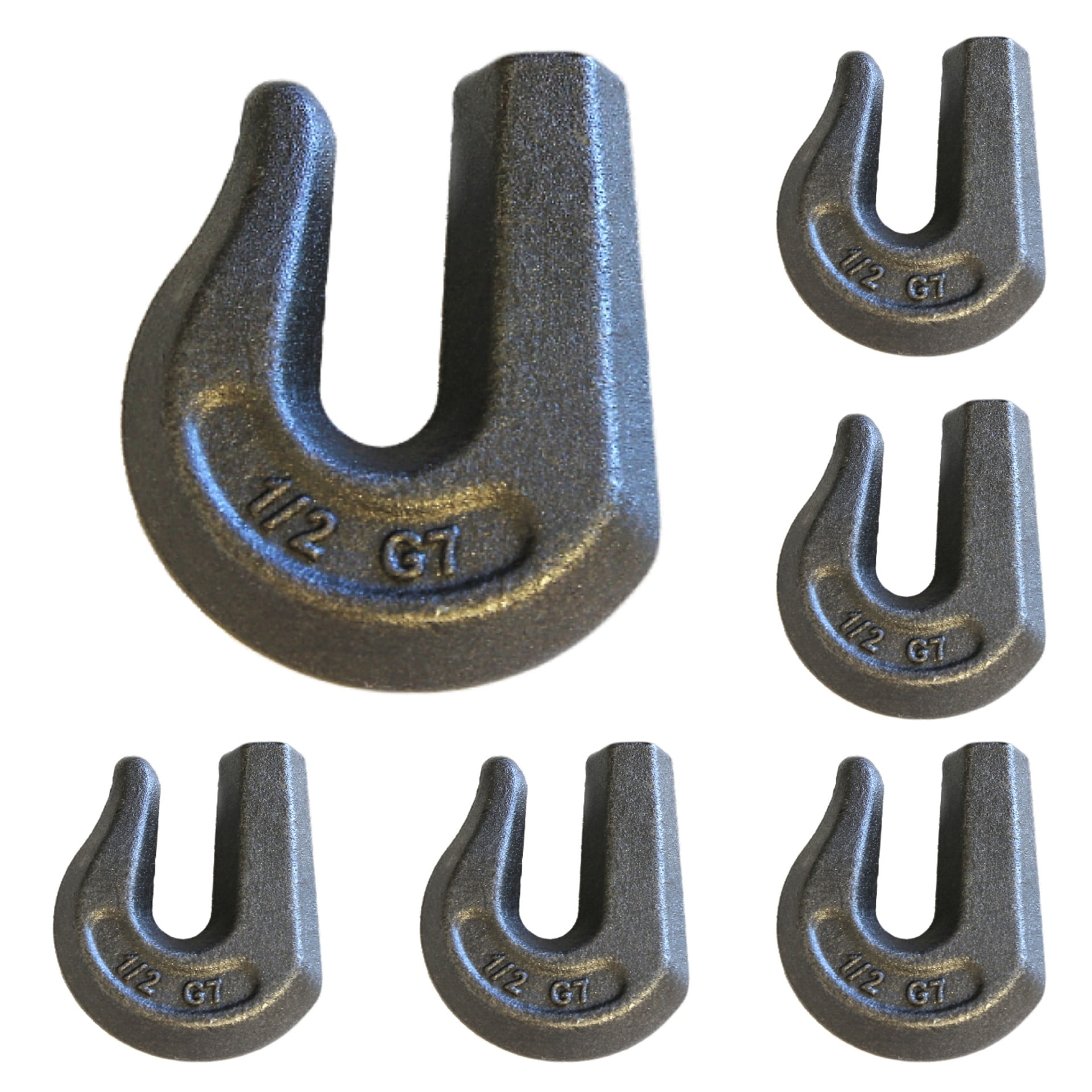 GRIPON (Pack of 6) 1/2" Weld-On Forged Clevis Grab Chain Hooks - Grade ...