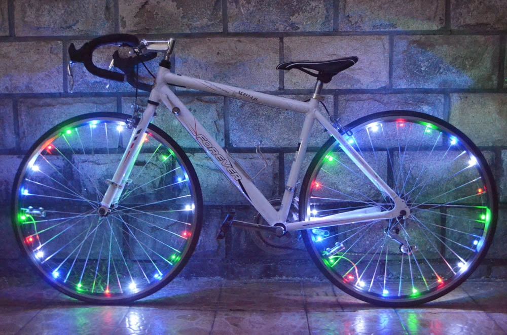 20 LEDs Bicycle Rim Lights LED Bike Wheel Spoke Light 7.2 Feet Light ...