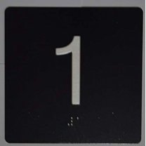 Star 1 (Star 1ST) Elevator Jamb Plate Sign with Braille and Raised ...
