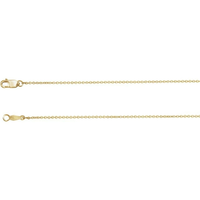 14k Yellow Gold 1mm Necklace - 1.6 Grams - 16 Inch Cable Chain With ...