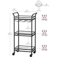 Bar Cart, Home Bar Serving Cart, Small Bar Serving Cart with 3-Tier ...