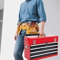 21-inch Portable Metal Tool Box with 4 Drawers, Steel Toolbox with ...