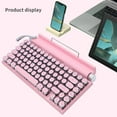 83-Key Typewriter Keyboard, Retro Style Wireless Bluetooth Keyboard ...