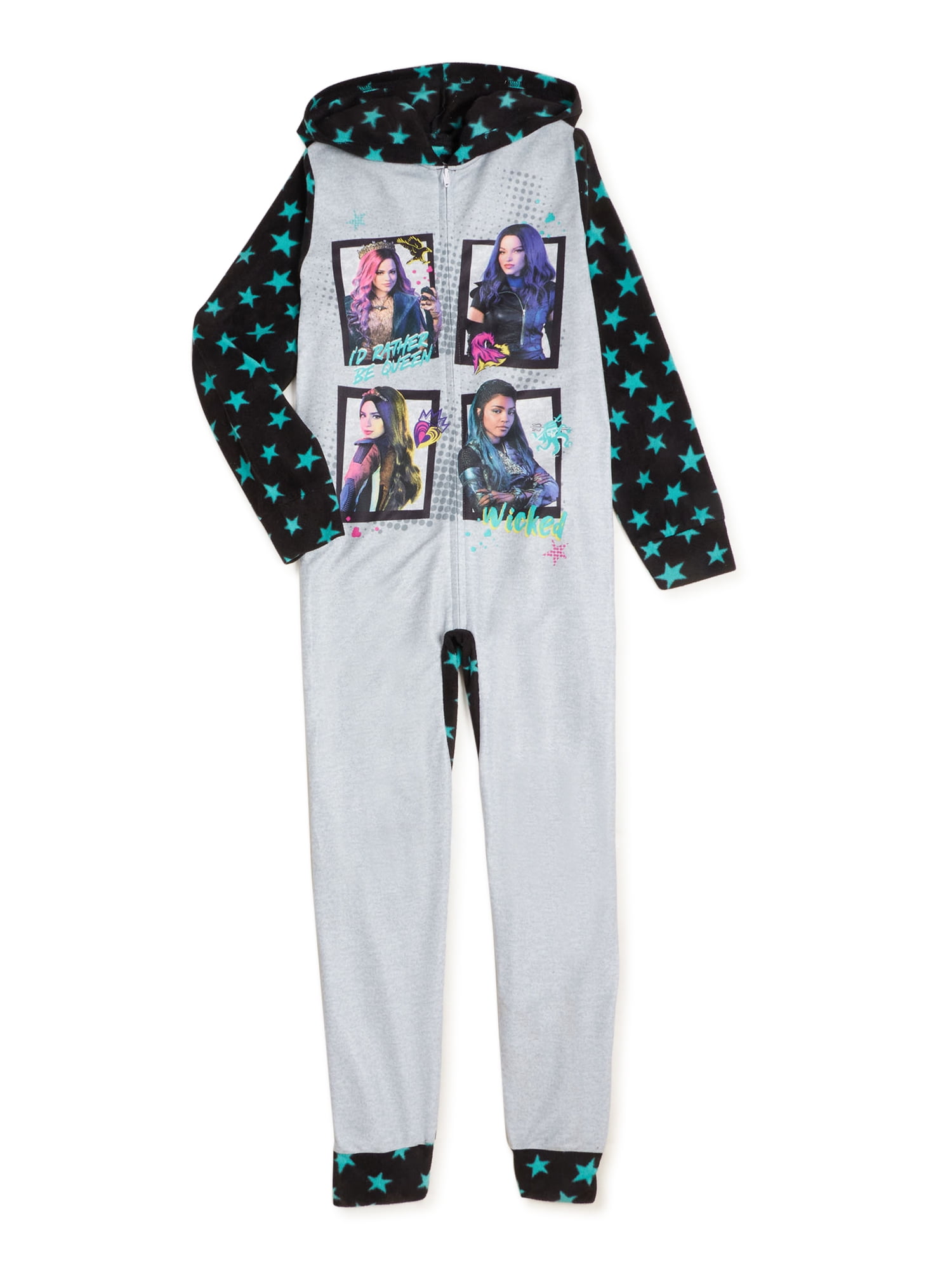 Disney Descendants Girls Hooded Blanket Sleeper Bodysuit, Sizes 4-10 ...