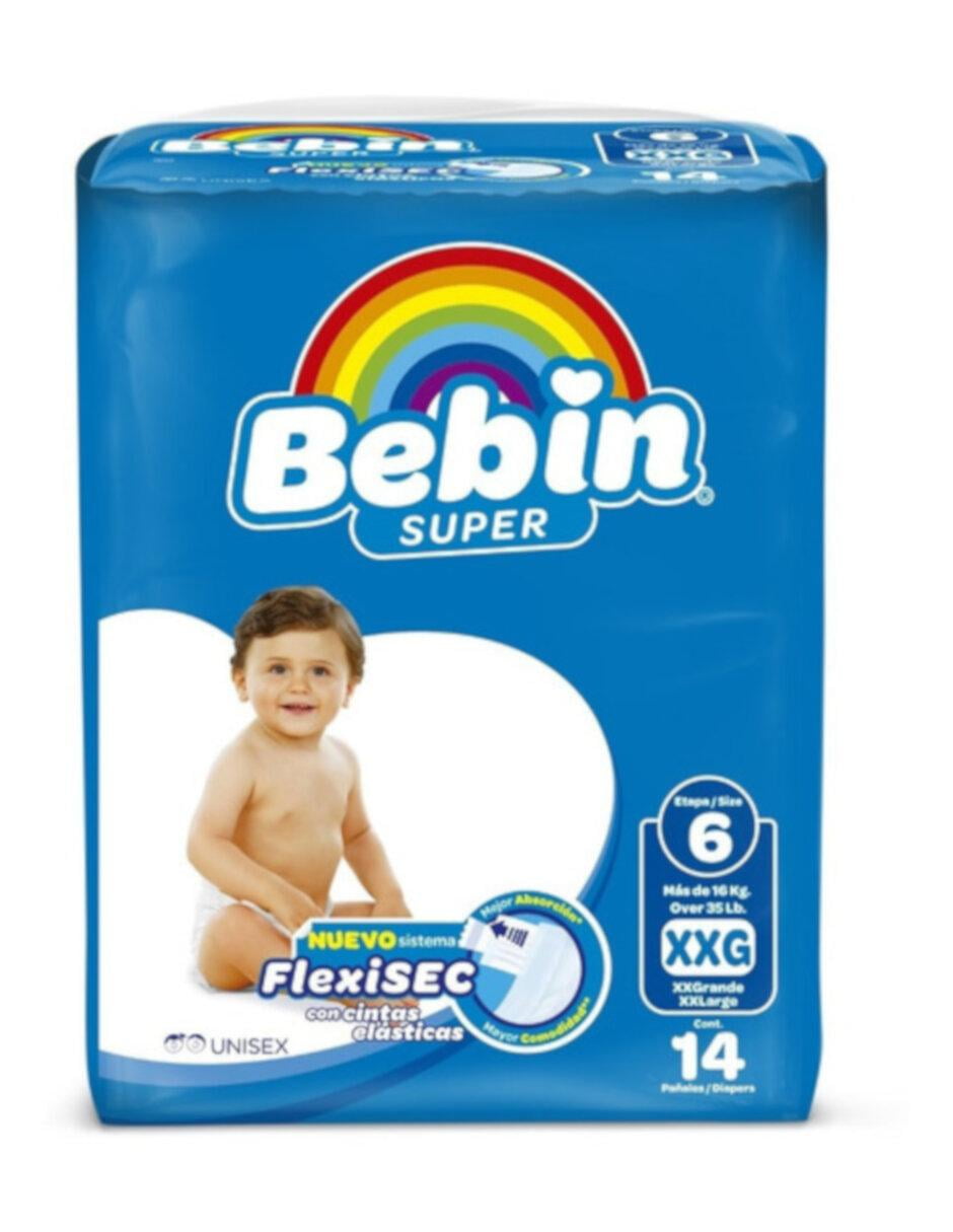 Pack de 6 Pañal Bebín Super XXG 14 piezas | Walmart en línea