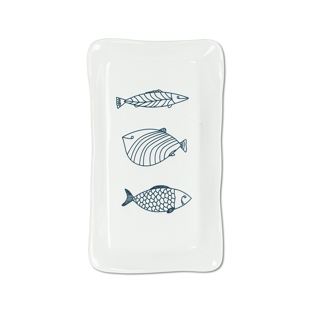 Set of 4 Large Rectangle Fish Plate - Walmart.com
