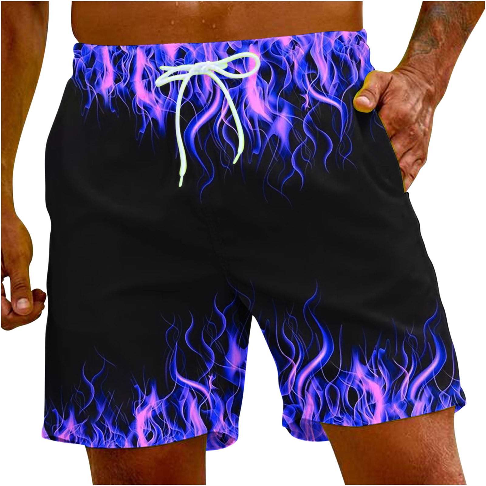 Click here for Kihout Summer Shorts Discount Mens Flame Printing... prices