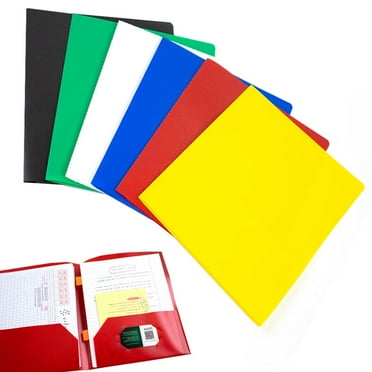 Multicolor Plastic Two Pocket Folders with Prongs, 6 Pack - Walmart.com