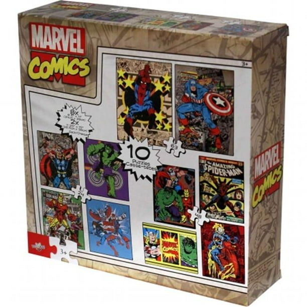 Marvel Heroes 30349915 Marvel Comics 10-in-1 Puzzle Set - Walmart.com ...