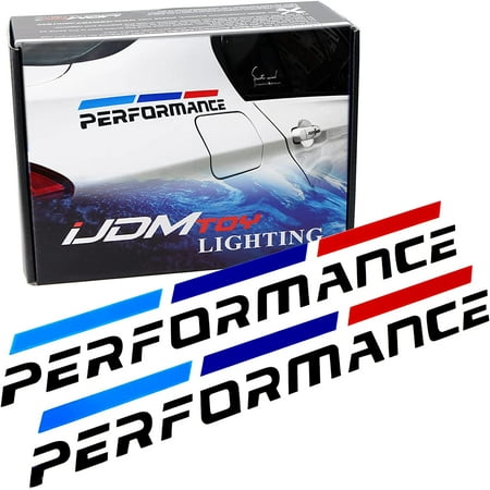 (2) Iconic M-Sport Tri-Color Stripe w/ Black Performance Letter Decal ...