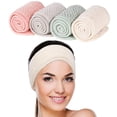 6 Pack Adjustable Microfiber Spa Headband, Soft Coral Fleece Facial ...