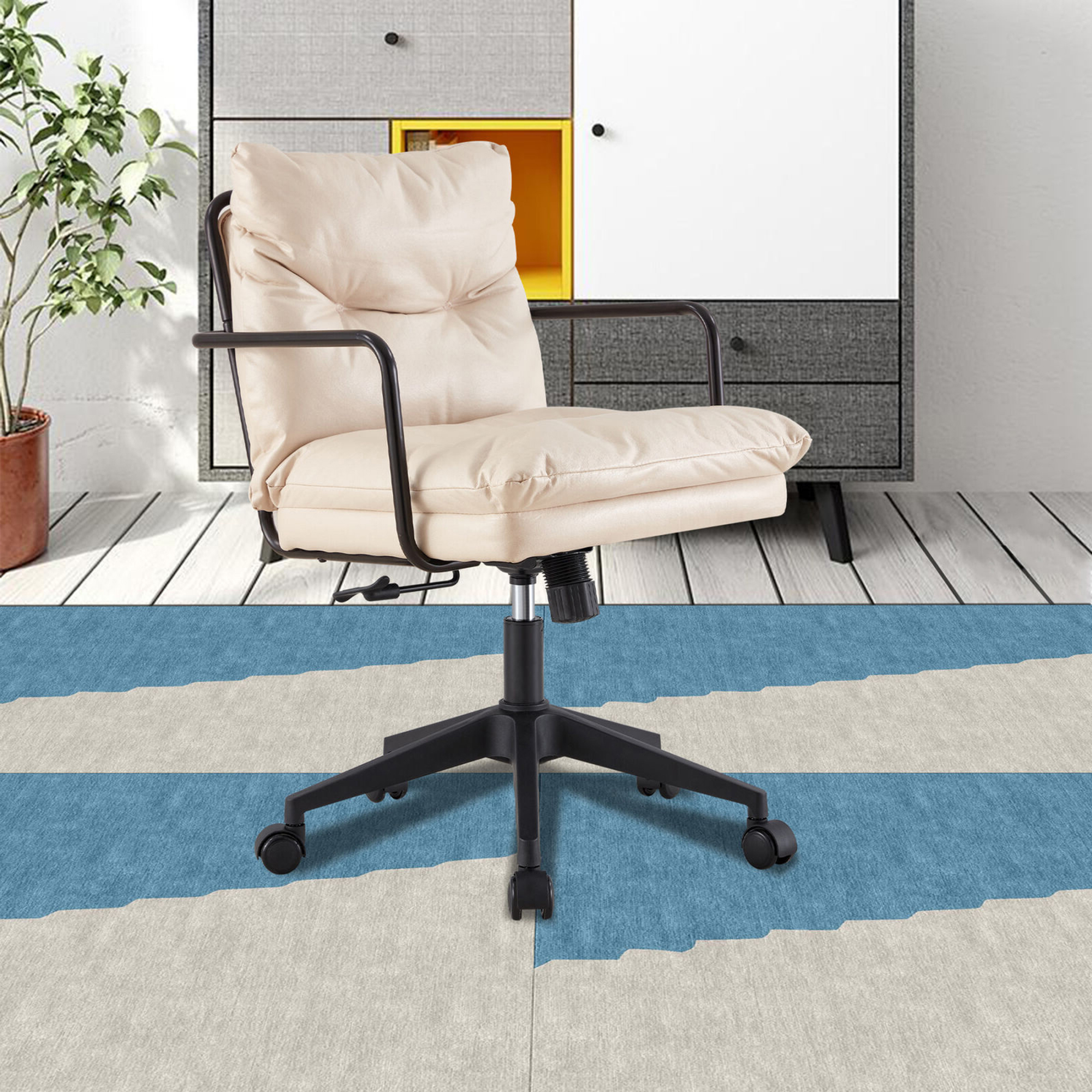 Home Office Chair Cute Desk Chair with Arms and Wheels for Living Room ...