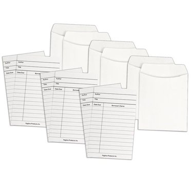 Hygloss Self-Adhesive Library Pockets, 3.5" x 4.875", 10 Colors, 30 Per ...