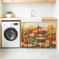 Cabinet Curtains 10"W x 11"L, Orange Red Pumpkin Fall Sink Skirt for ...