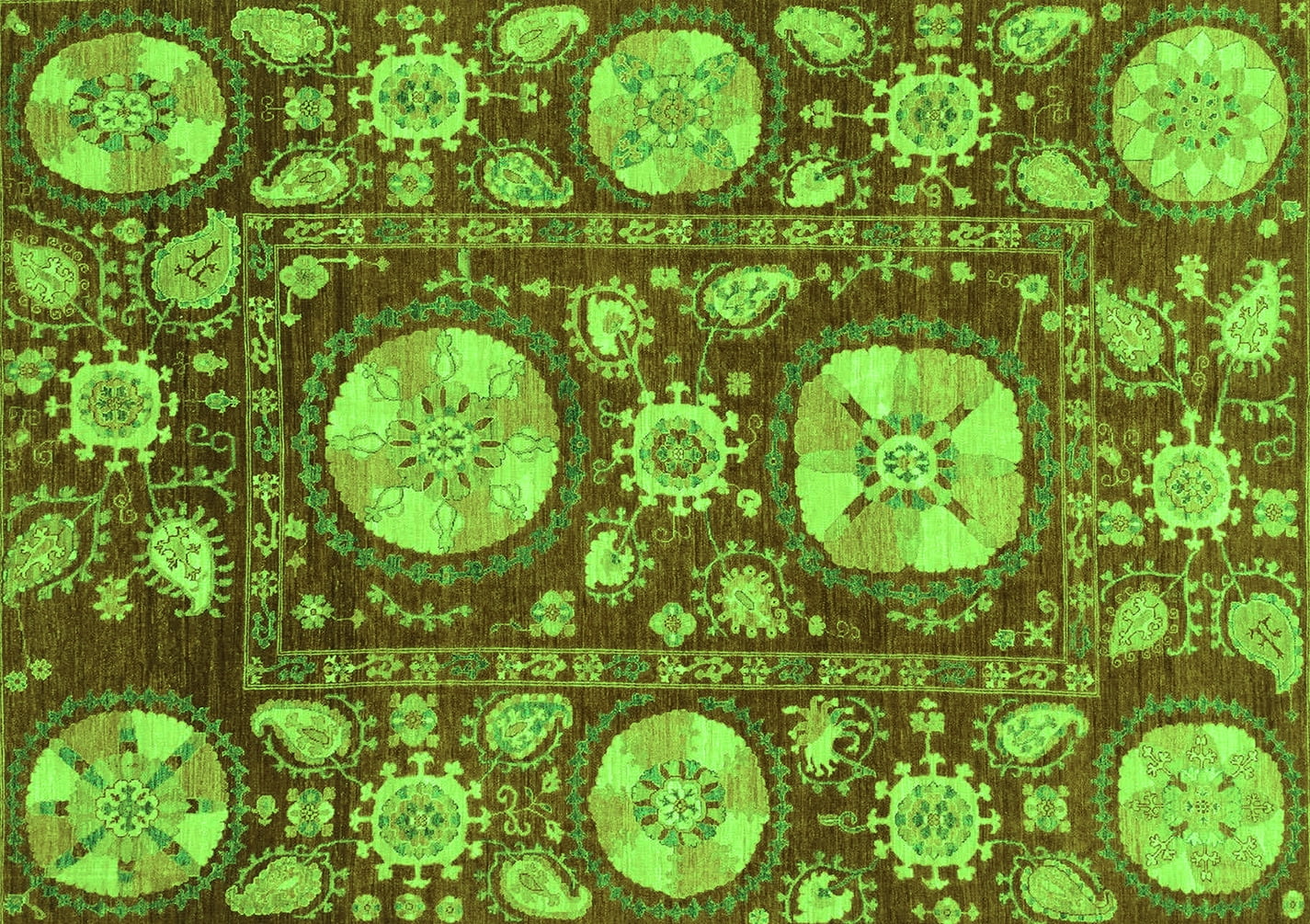 Ahgly Company Indoor Rectangle Abstract Green Modern Area Rugs, 2' x 3 ...