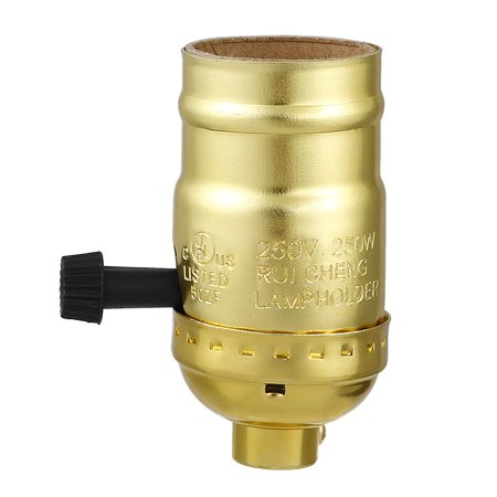 3 Way Lamp Socket UL Listed E26 Type Removable Turn Knob Aluminum Shell ...