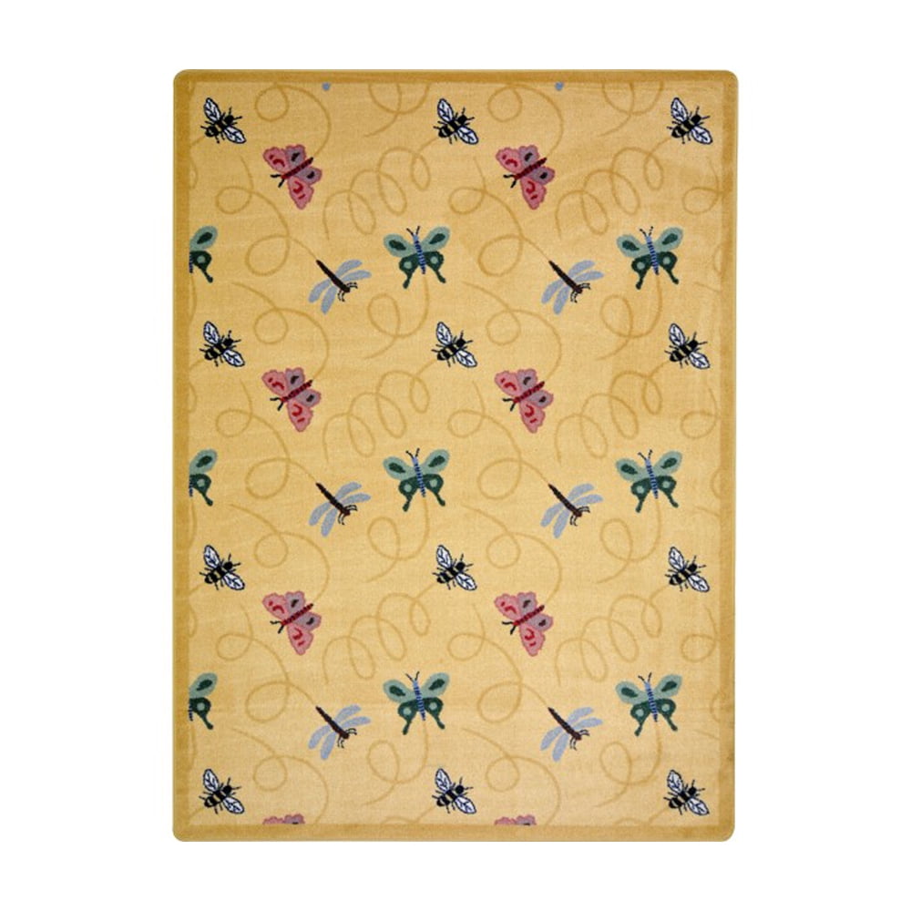Kaleidoscope - Whimsical Area Rugs Wing Dings, 7'8" x 10'9", Gold ...