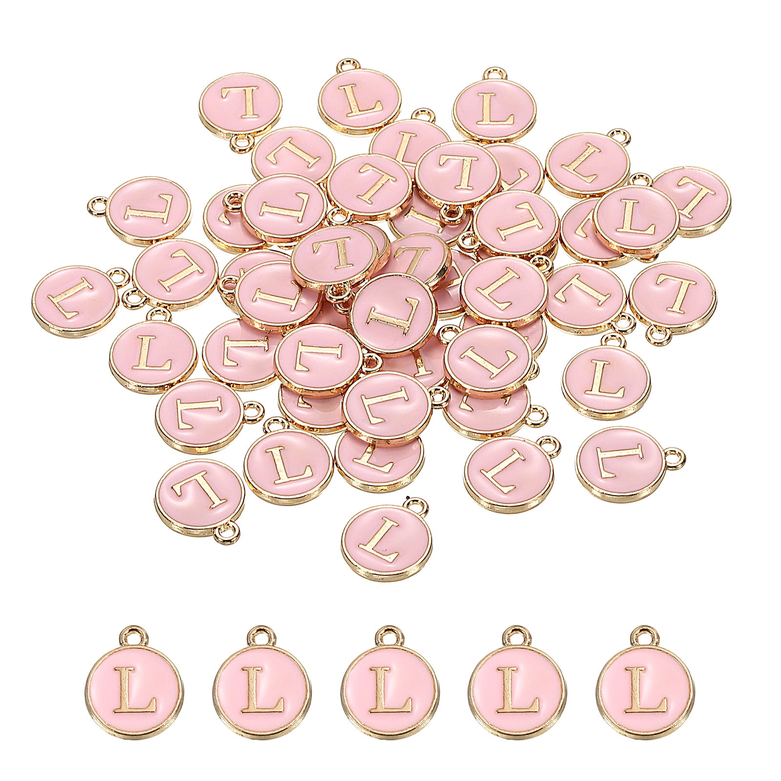 Dije de letra L Unique Bargains esmalte inicial alfabeto rosa Paquete ...