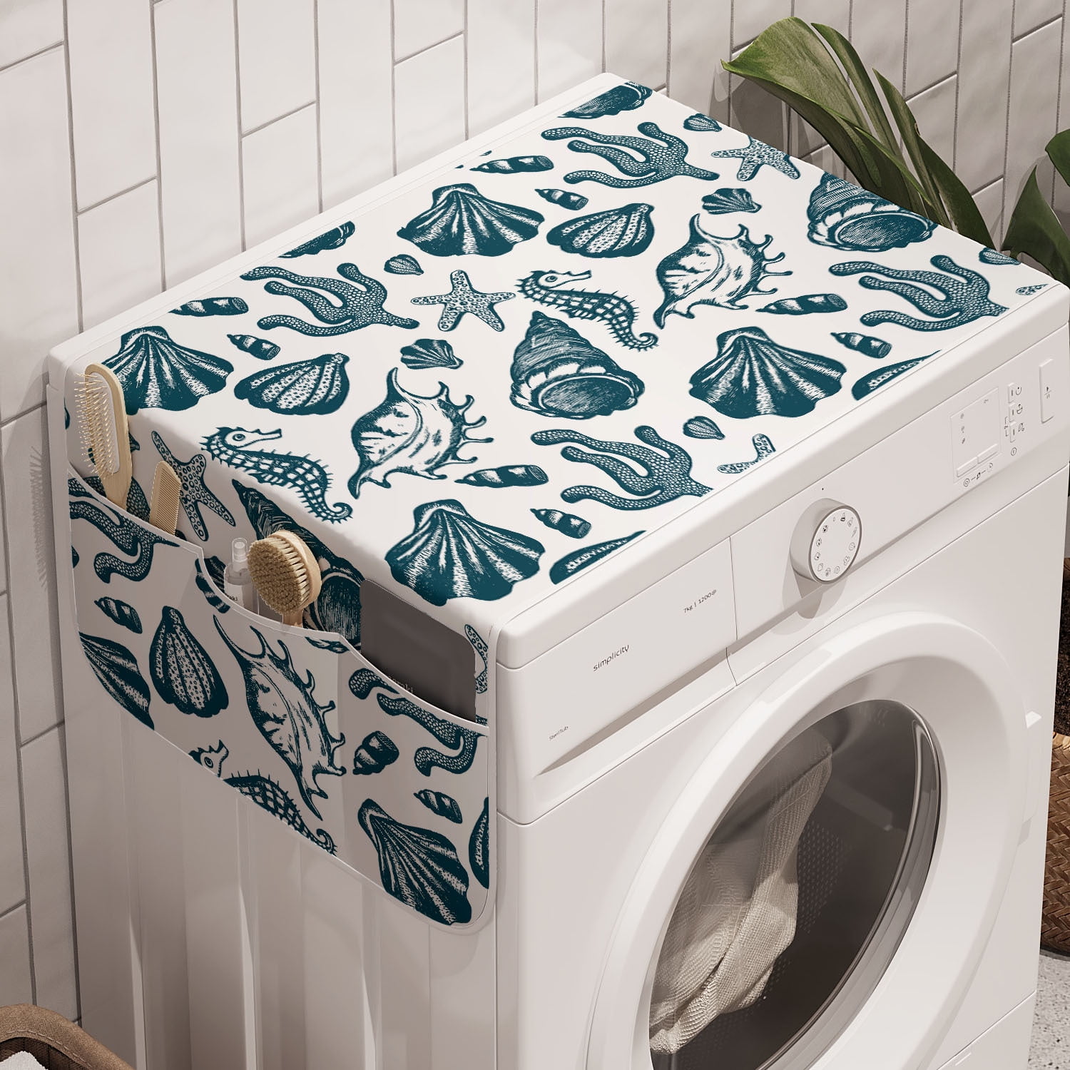 Marine Washing Machine Organizer, Vintage Sketch of Nautical as ...