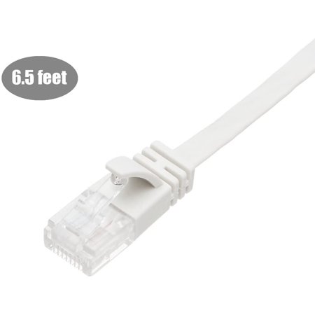 Enterest White Ultra Slim Flat Profile RJ45 Cat 6 Flat Ethernet Cables ...