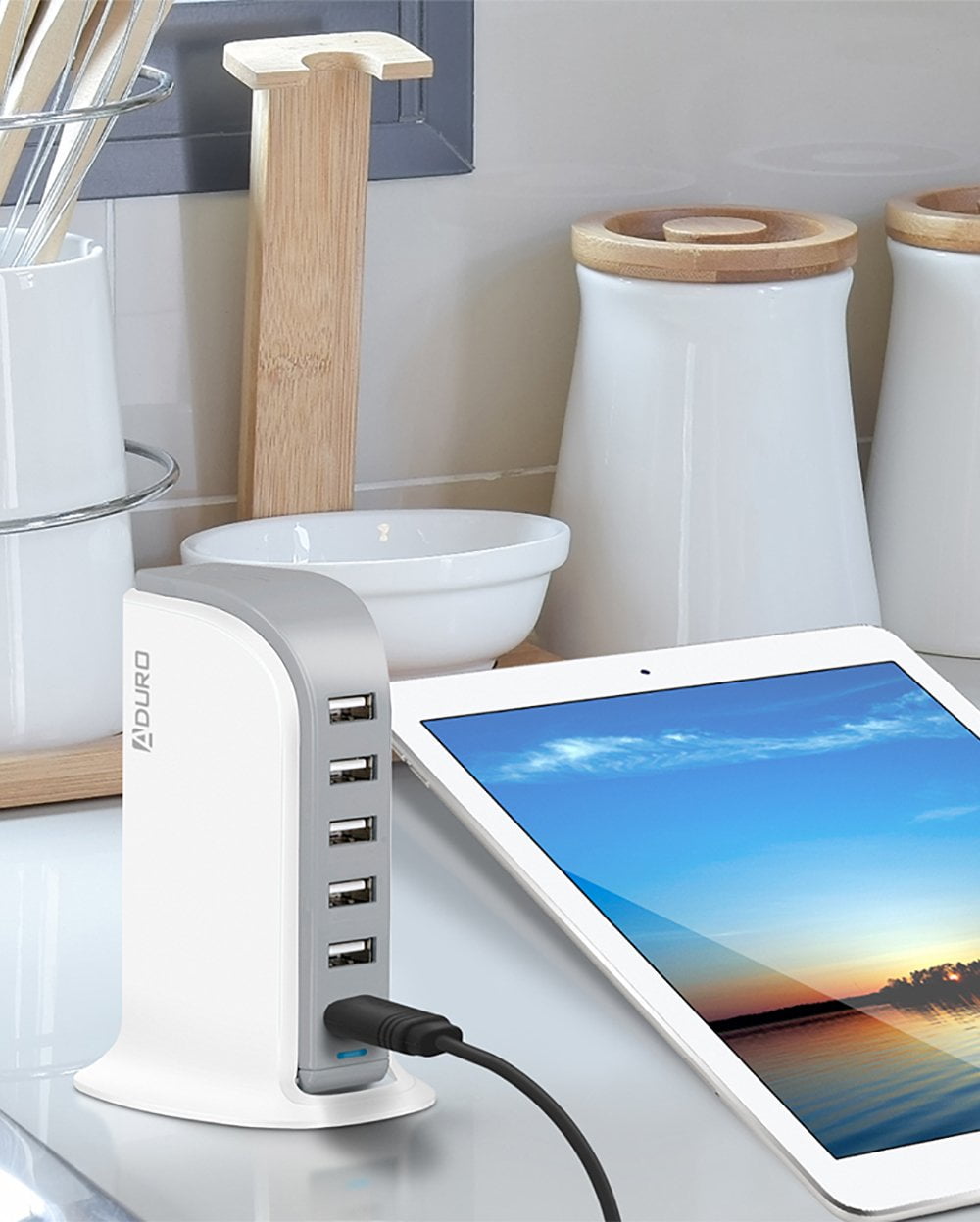 Buy Aduro 40W 8A 6-Port USB Desktop Charging Station Hub Wall Charger ...
