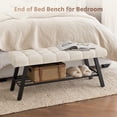 Carolayne Bedroom Bench Seat Upholstered Ottoman Bench, Light Linen ...