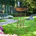 MUMTOP Large Vintage Metal Bird Bath with Stand, 4 inch Deep Bird Baths ...