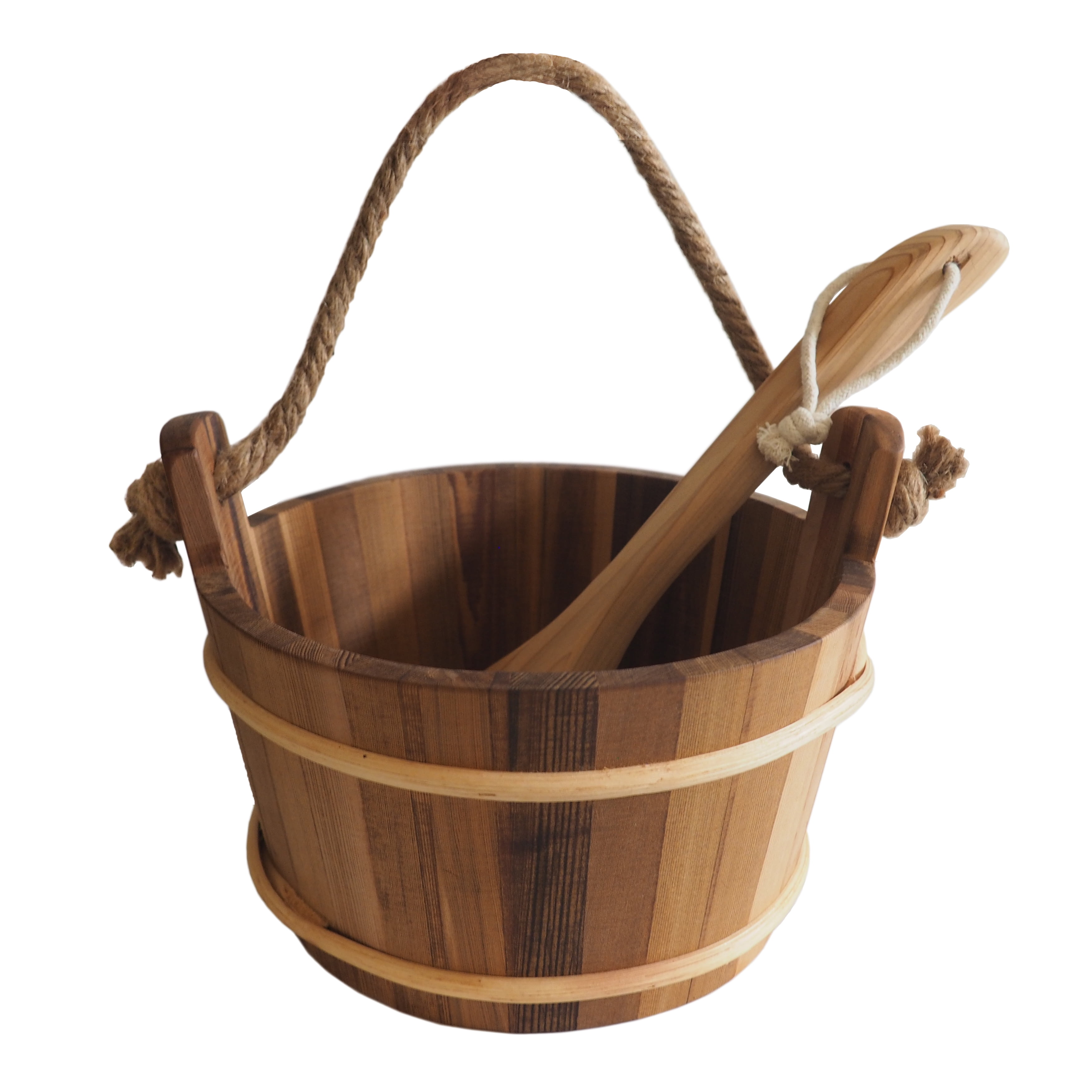 HSE Canadian Red Cedar Sauna Bucket & Ladle (4L) - Walmart.com