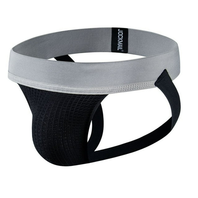 Men's Athletic Supporter Briefs Jockstrap Underwear Elastic Nylon Pouch ...