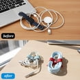 12 Pcs PU Leather Bow Cord Organizer, Reusable Leather Cable Bow Cord ...