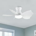 30 Inch Low Profile Ceiling Fan w/ Light - Quiet DC Motor, Remote ...